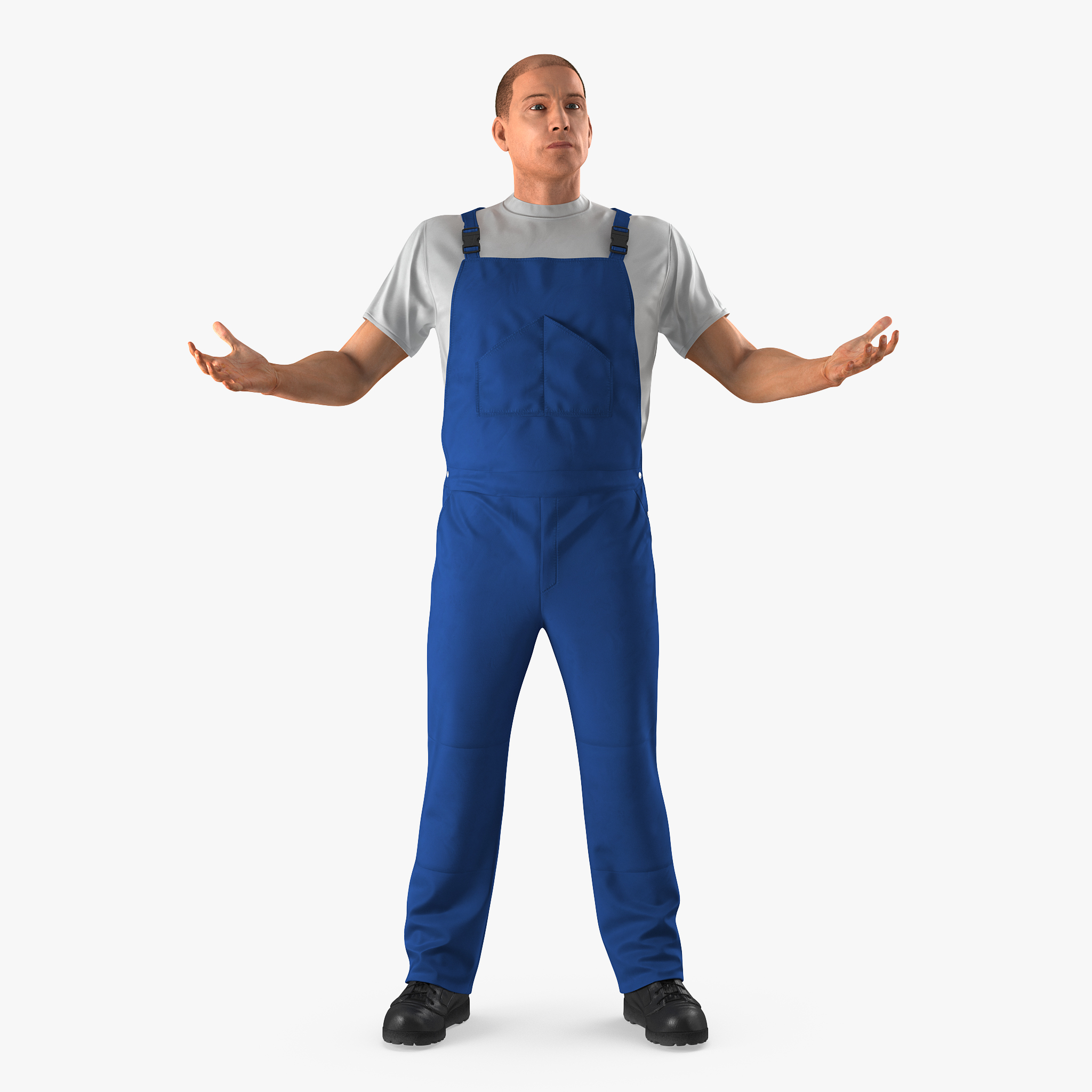 Worker wearing boiler suit 3D model - TurboSquid 1151265