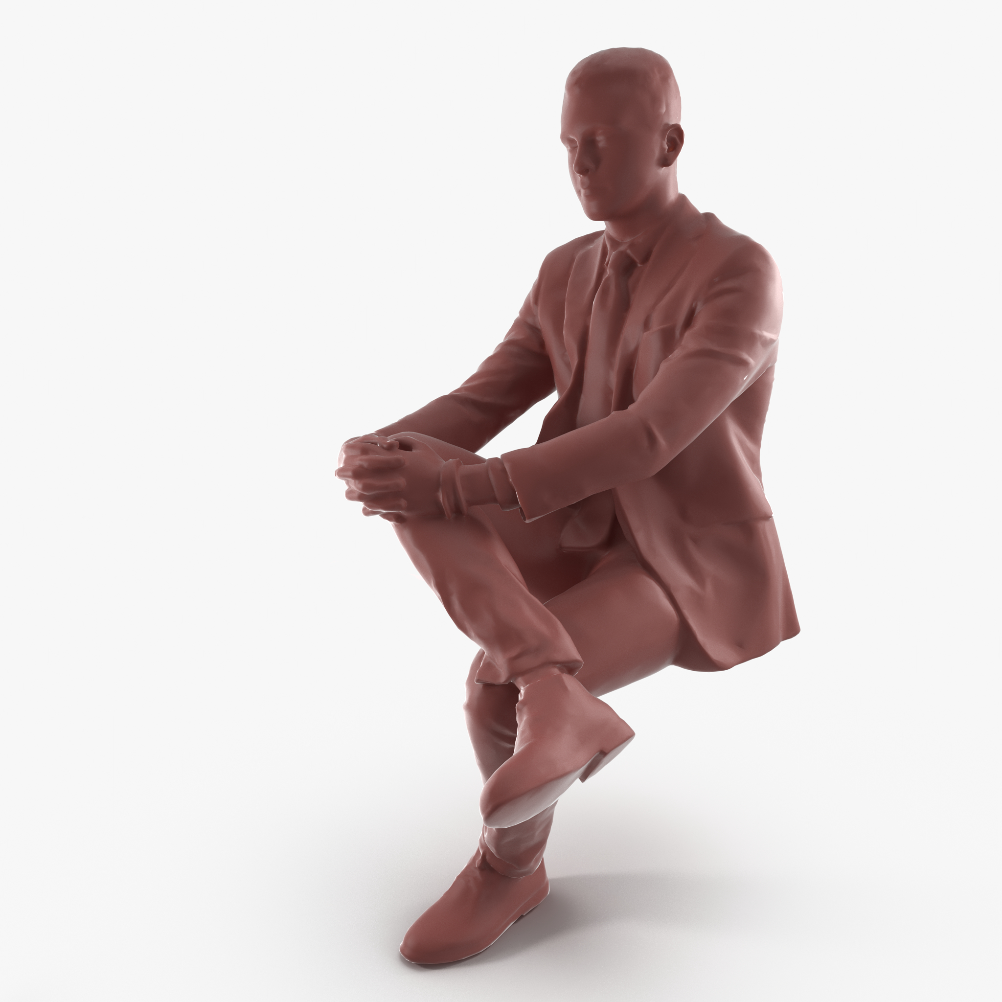 Businessman sitting foot human body 3D - TurboSquid 1151326