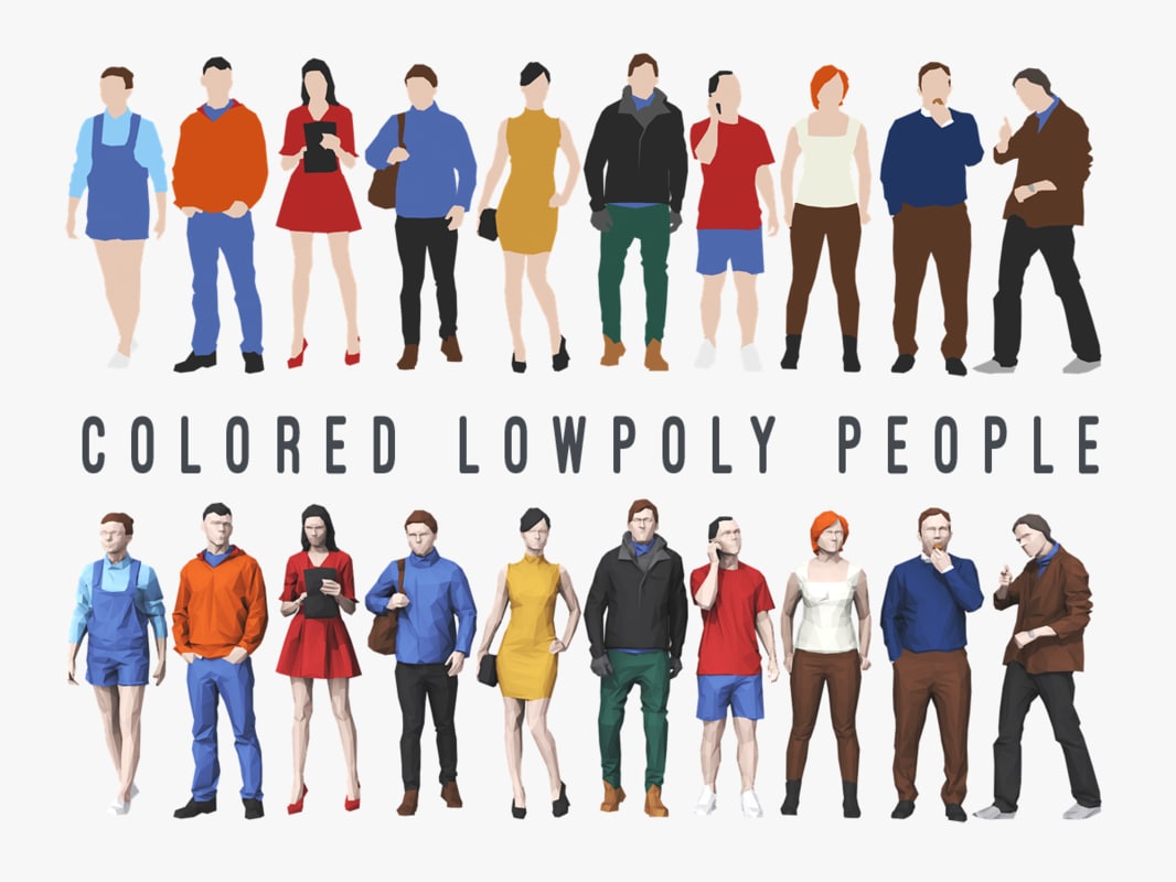 3D model colored people characters - TurboSquid 1151445