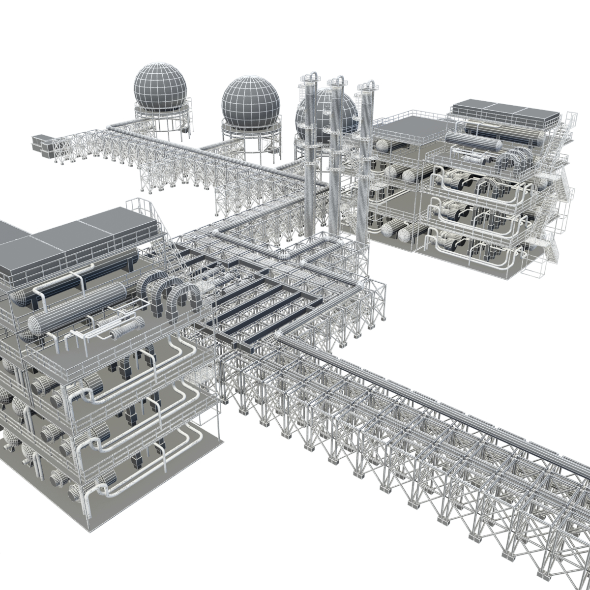 Industrial natural gas plant 3D - TurboSquid 1151453