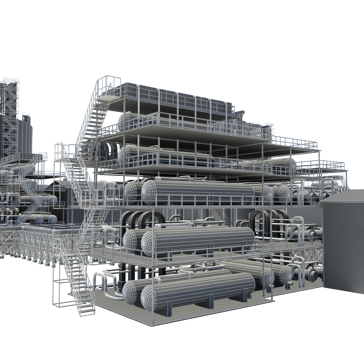 Industrial natural gas plant 3D - TurboSquid 1151453