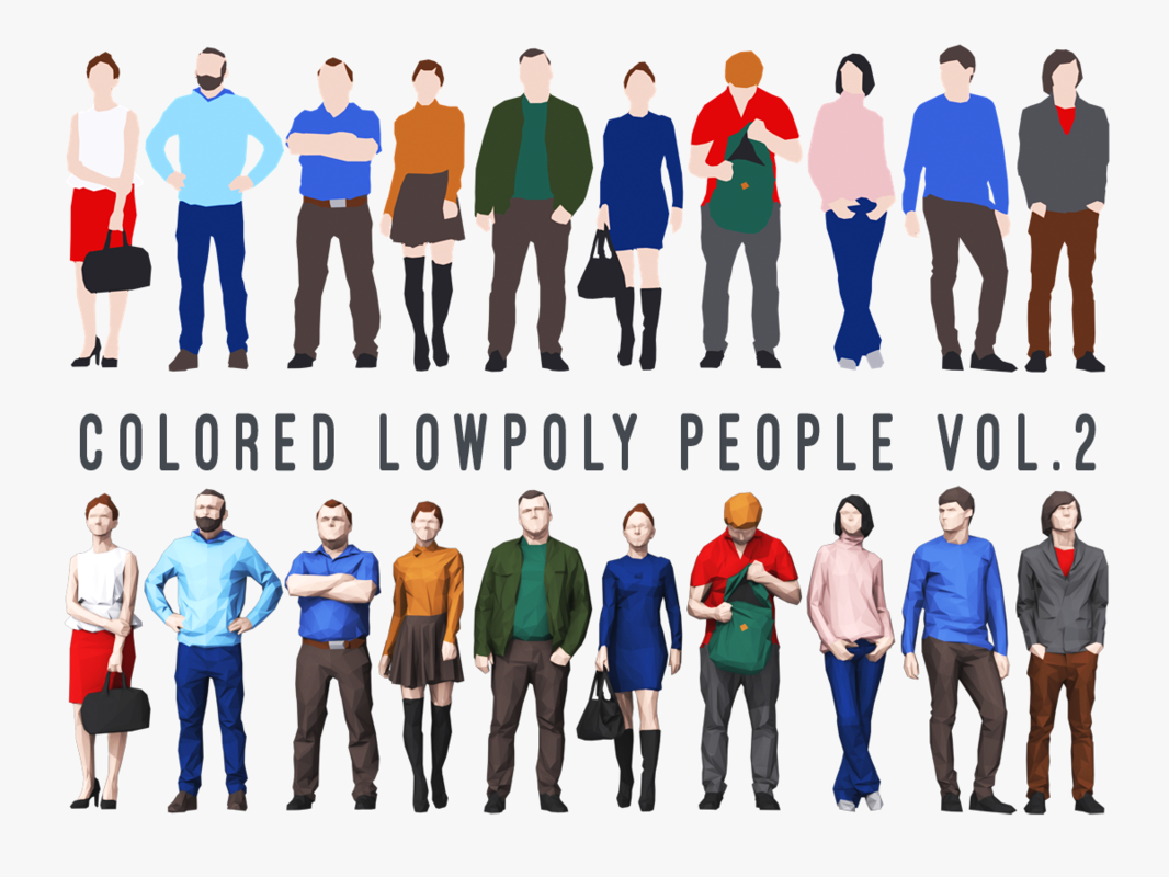 Colored people characters 3D model - TurboSquid 1151983