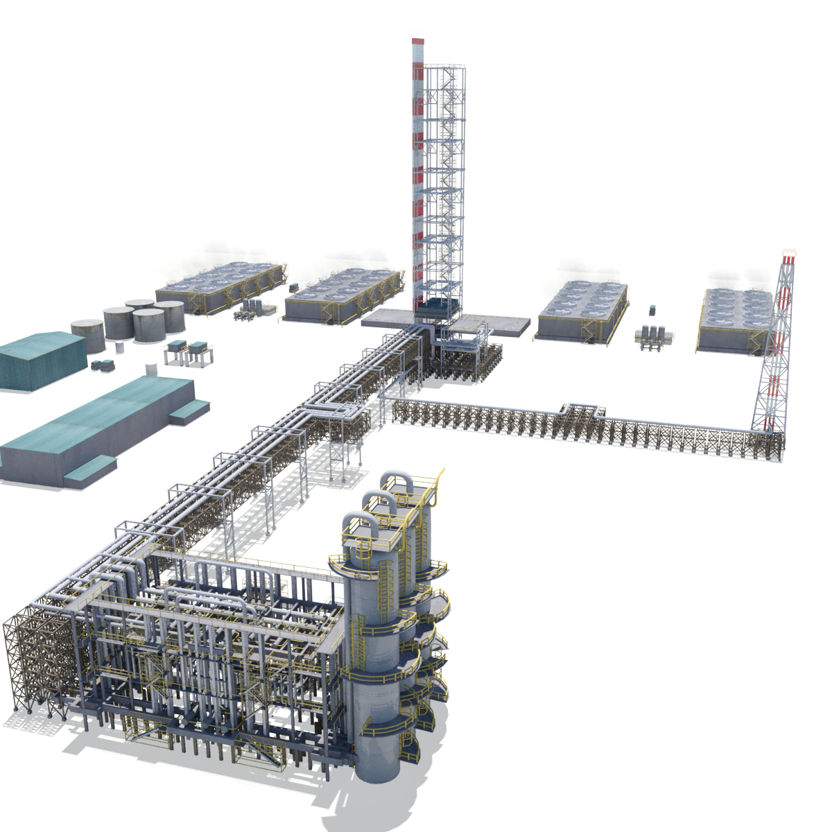 3D industrial natural gas plant - TurboSquid 1152115