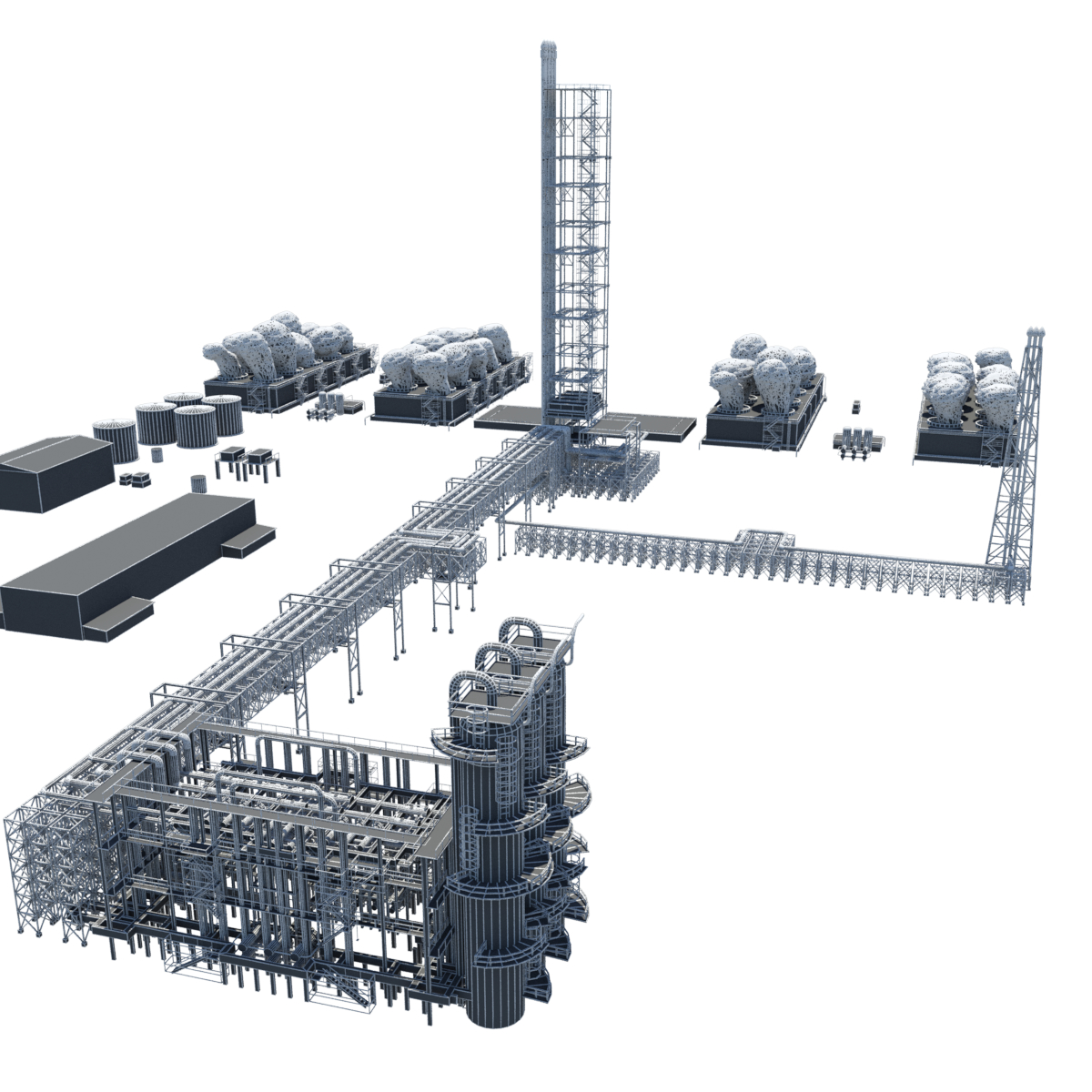 3D industrial natural gas plant - TurboSquid 1152115