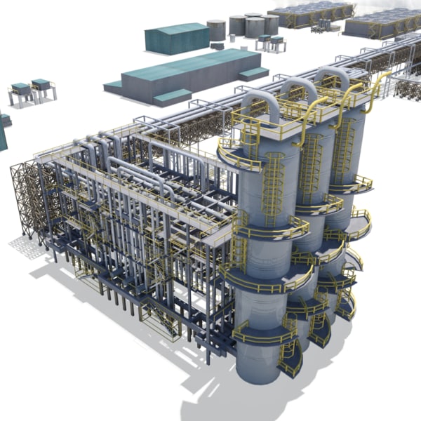3D industrial natural gas plant - TurboSquid 1152115