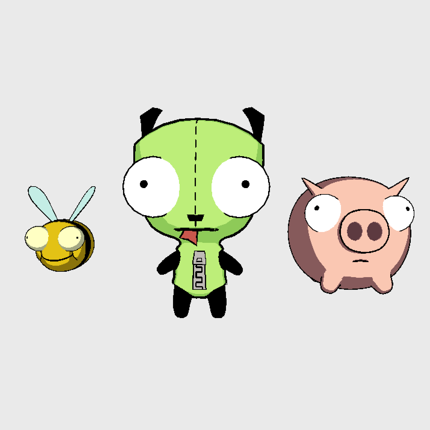 Invader Zim (Gir, Pig, Bee) Model 3D - TurboSquid 1152188