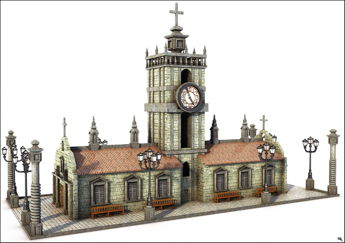 Church catholic 3D model - TurboSquid 1153058