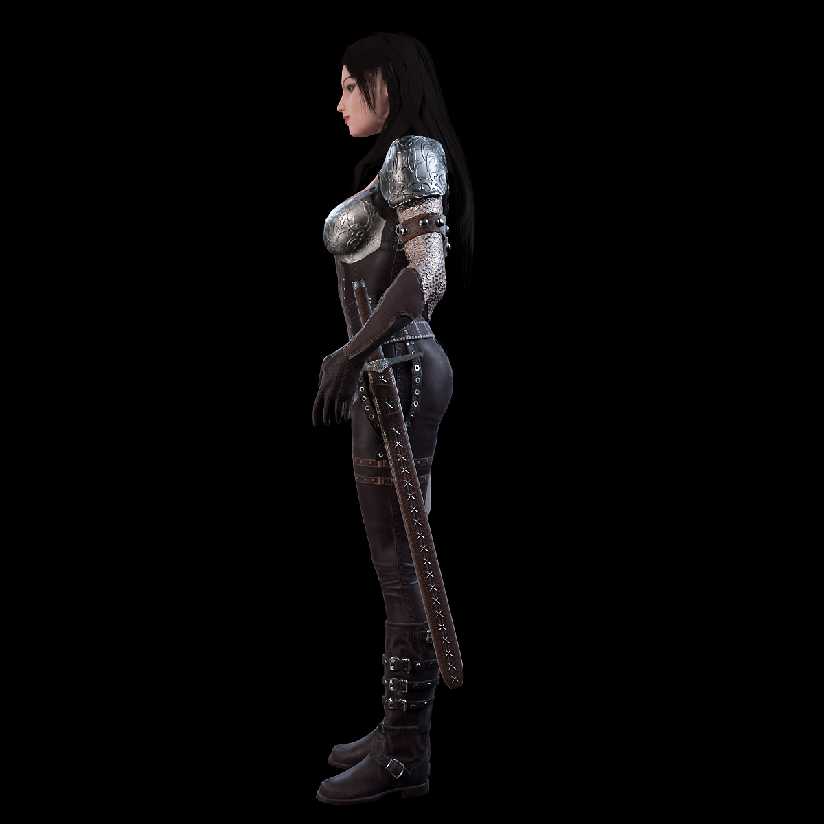 3D female warrior model - TurboSquid 1153538