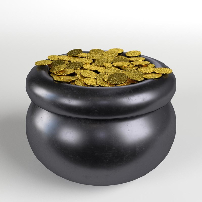 Pot gold coins 3D model - TurboSquid 1153775