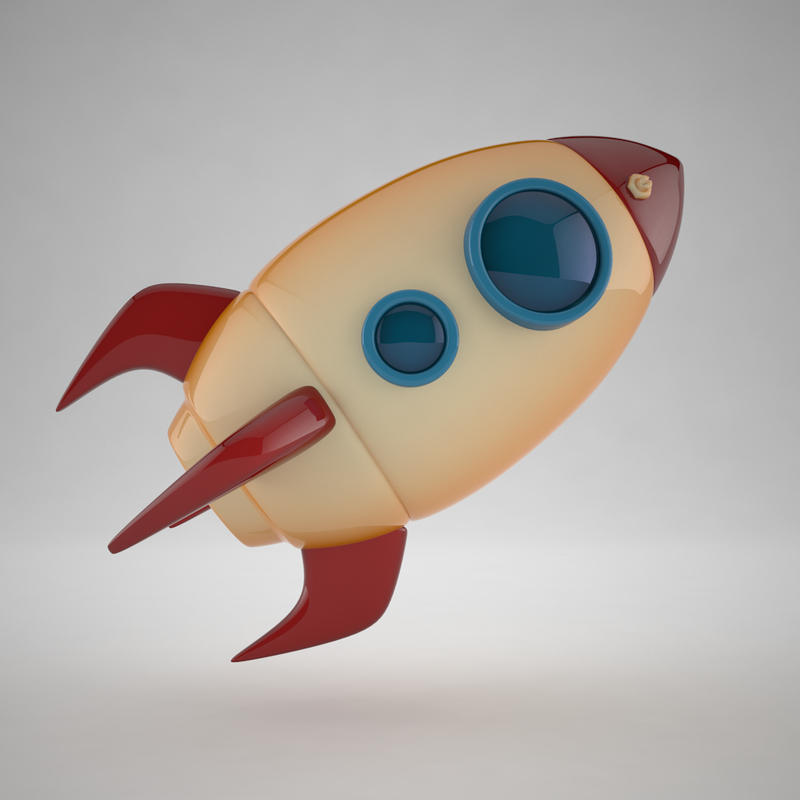 Cartoon rocket 3D model - TurboSquid 1154265