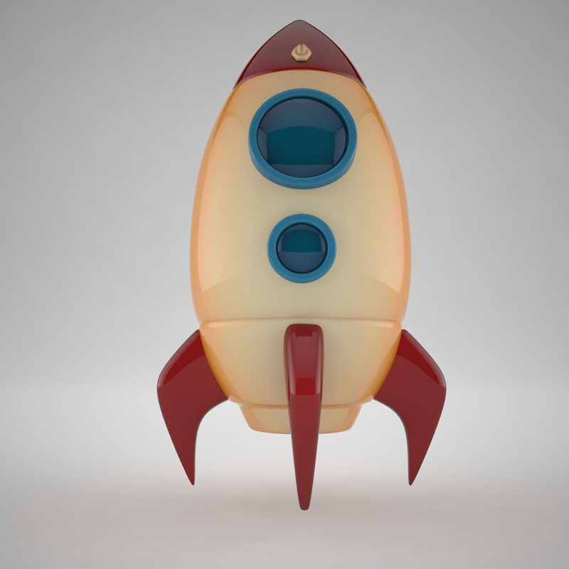 Cartoon rocket 3D model - TurboSquid 1154265