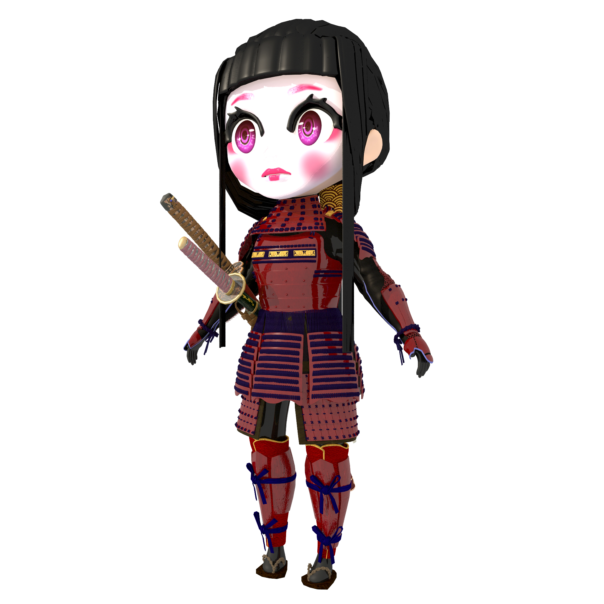 Chibi geisha samurai armor 3D model - TurboSquid 1154288