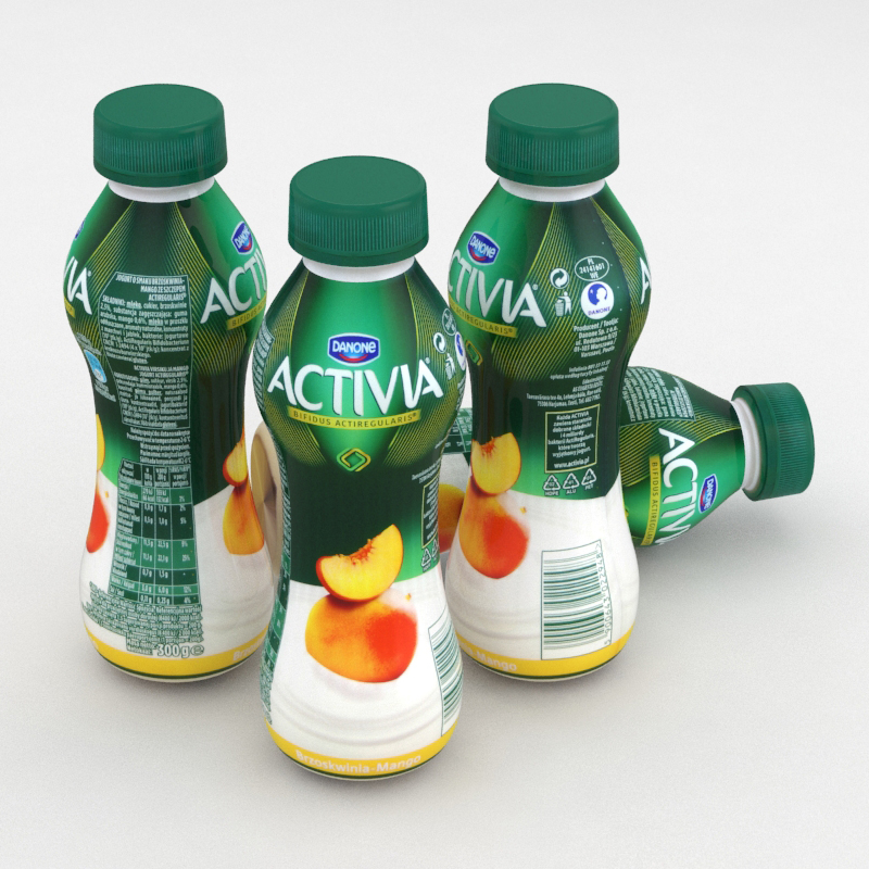 3D dairy bottle danone activia - TurboSquid 1154564