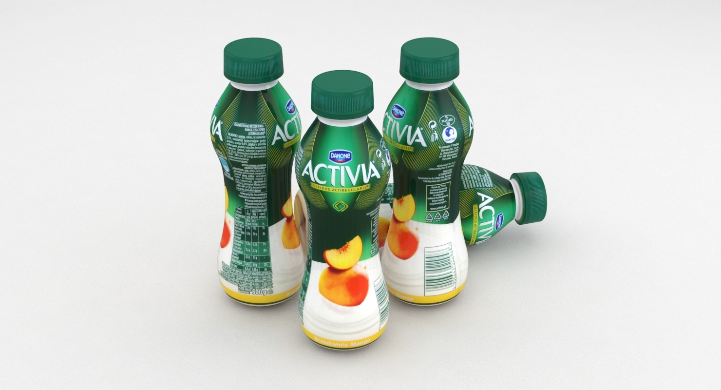 3D dairy bottle danone activia - TurboSquid 1154564