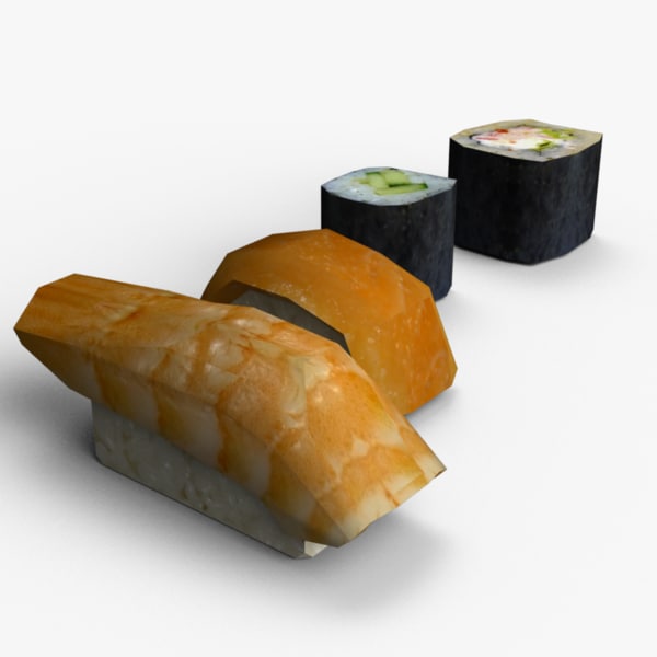 Sushi Low-Poly 3D-Modell - TurboSquid 1154710