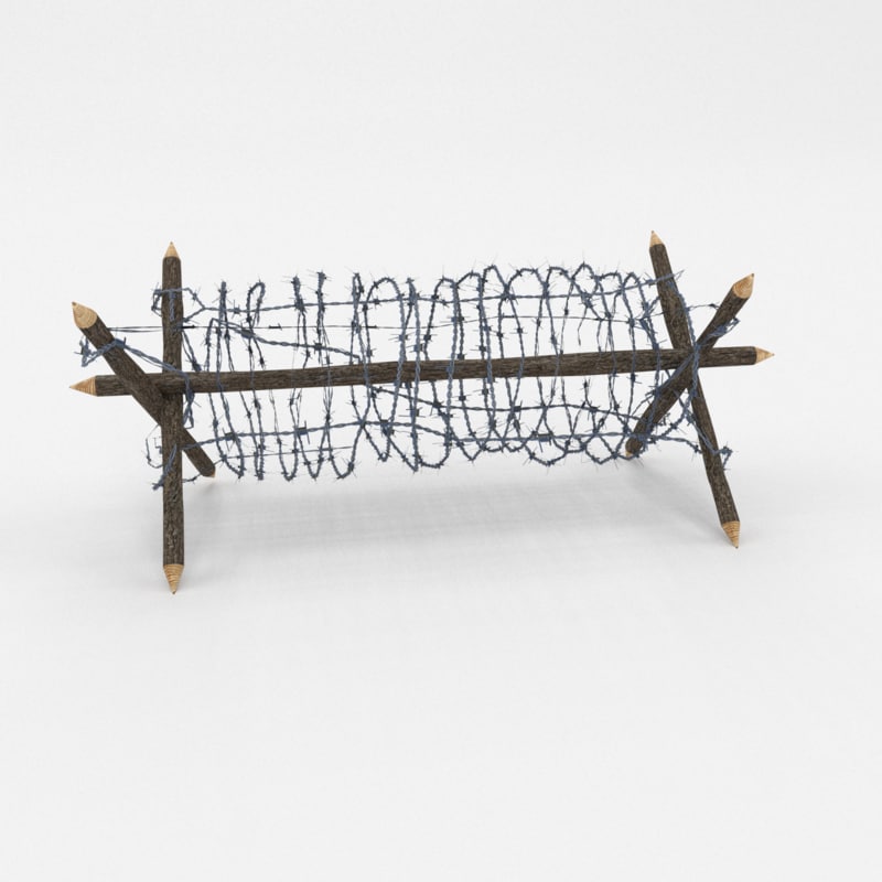 3D barbed wire obstacle 2 model - TurboSquid 1155268