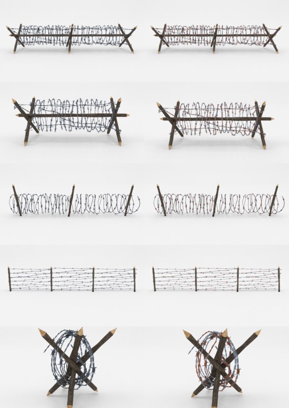 3D barbed wire obstacles - TurboSquid 1155443
