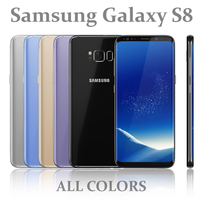 Samsung galaxy s8 colors 3D model - TurboSquid 1155760
