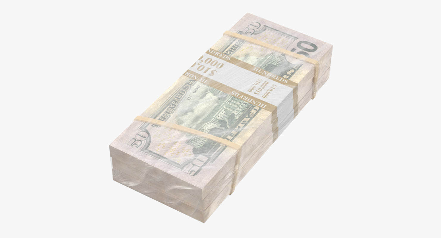 3D wrapped bills money 50 - TurboSquid 1155862