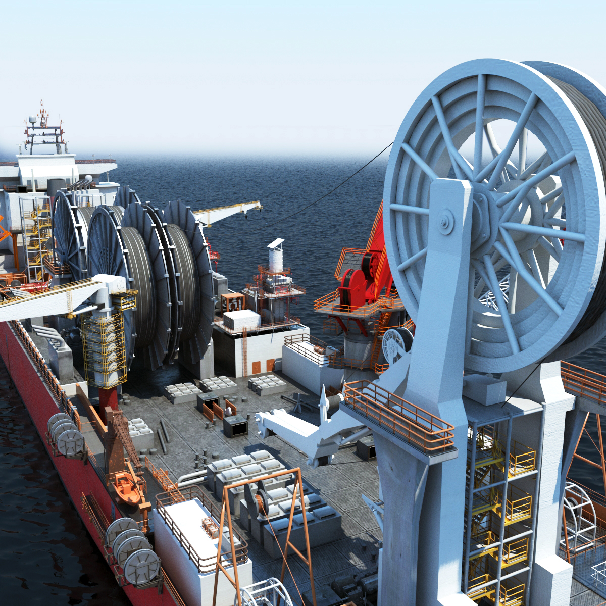 3D pipe laying cable spool - TurboSquid 1155907
