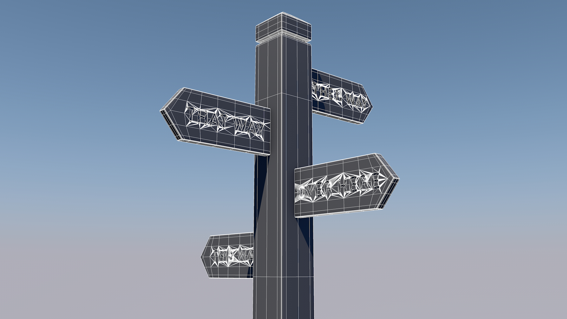 3D signpost sign model - TurboSquid 1156102