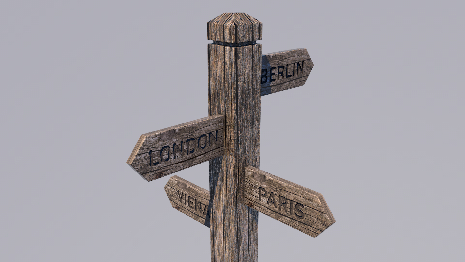 3D signpost sign model - TurboSquid 1156102