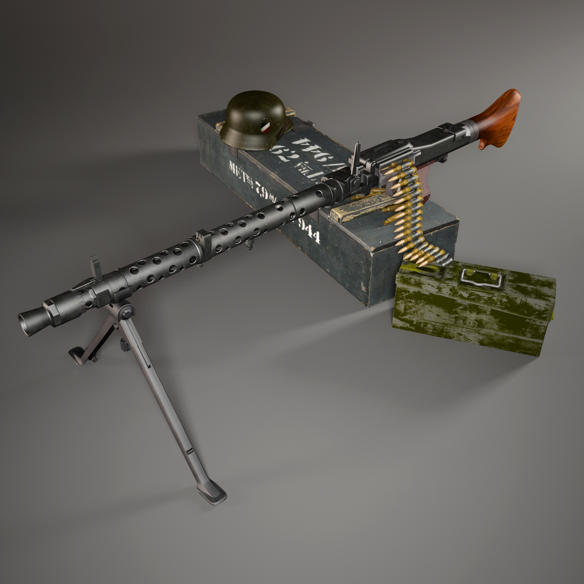 Mg 34 machine gun 3D - TurboSquid 1156159