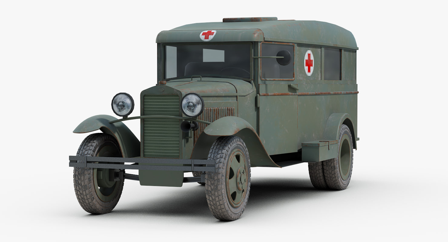3D soviet gaz 55 military ambulance - TurboSquid 1156912