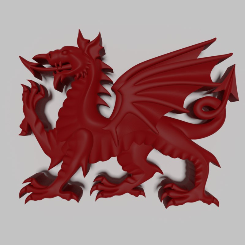 3D heraldic welsh dragon model - TurboSquid 1157414
