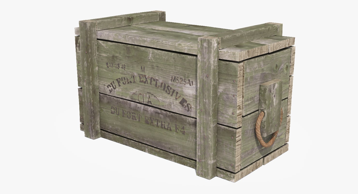 3D vintage green ammo crate - TurboSquid 1157548