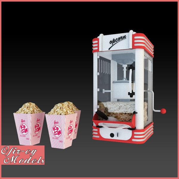 corn popcorn machine 3d model