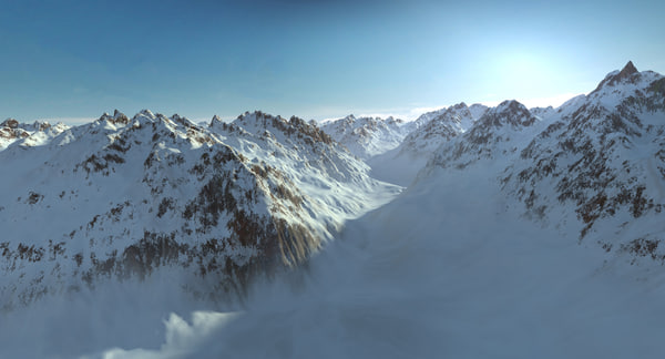 Mountain snow range landscape 3D model - TurboSquid 1158299