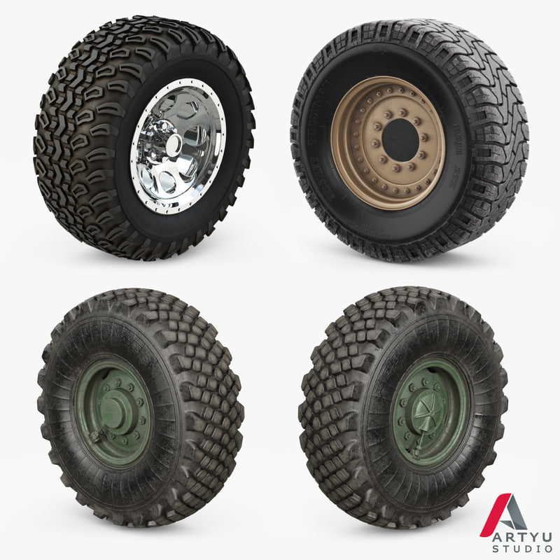 3D wheels military set model - TurboSquid 1158882