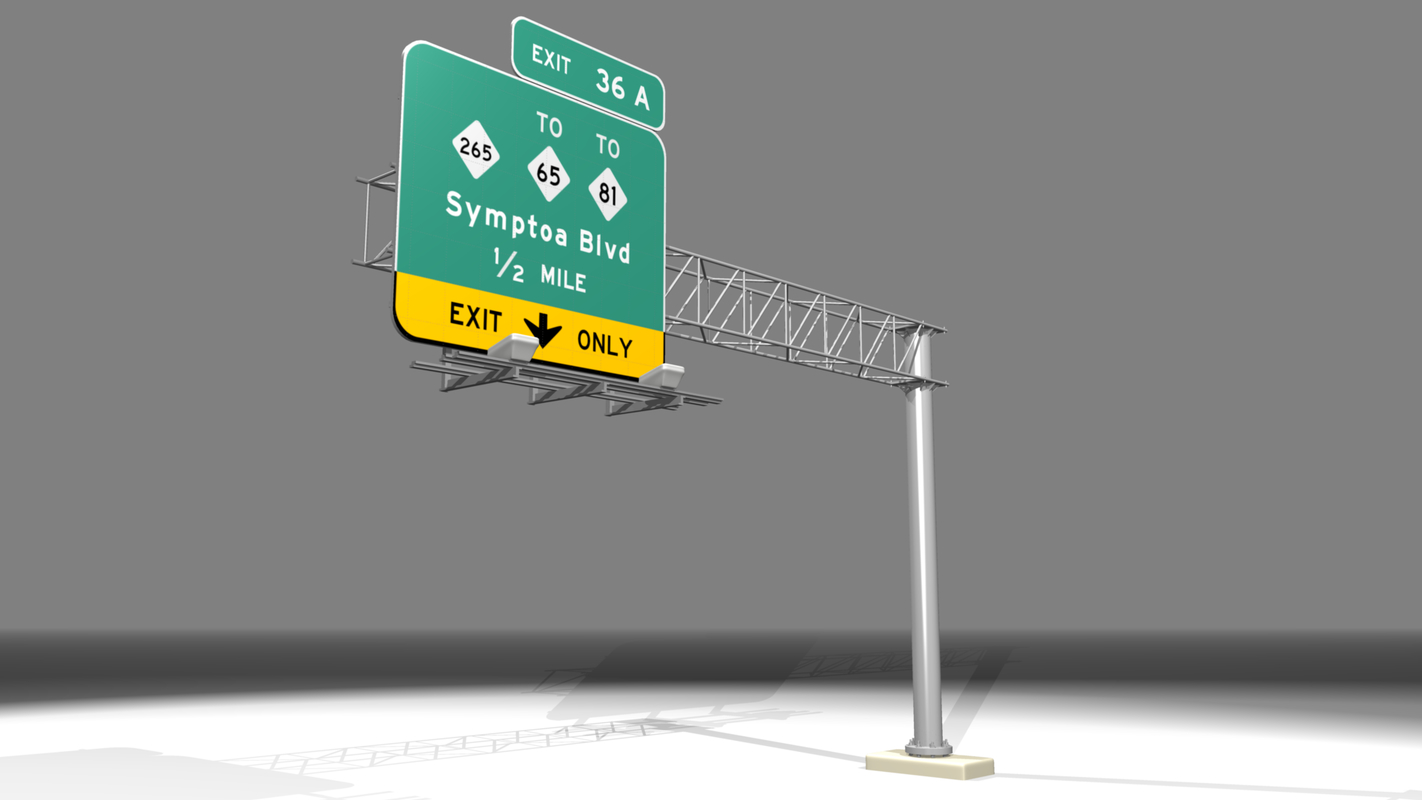 3D highway overhead sign - TurboSquid 1159007