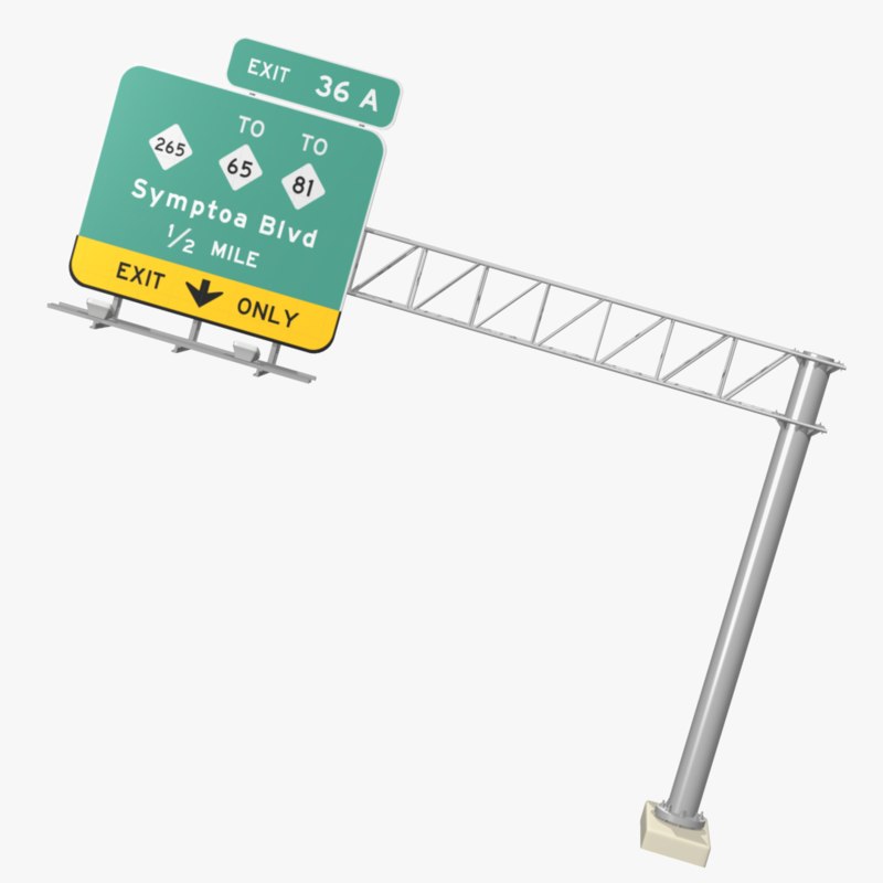 3D highway overhead sign - TurboSquid 1159007