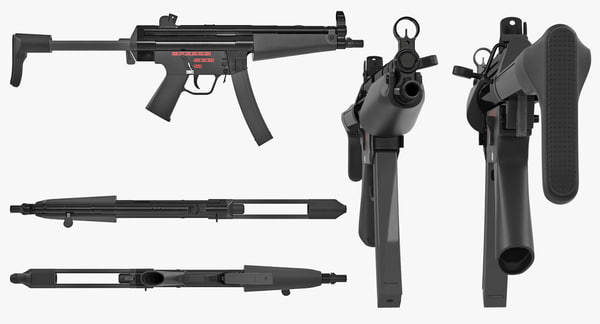 3D mp5a3 retractable stock - TurboSquid 1159106