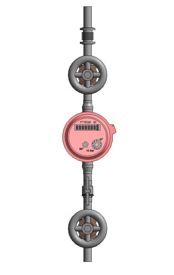 3D water meter connection revit - TurboSquid 1159464