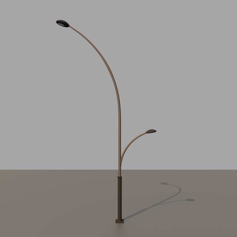 Curved street lights lamp 3D model - TurboSquid 1159633