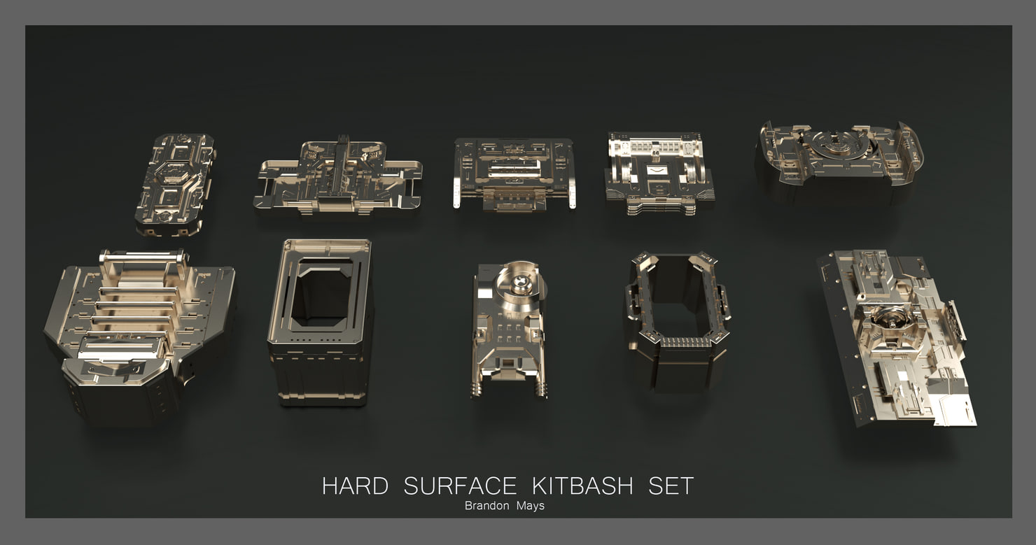 Hard surfaces boxes kitbashing 3D model - TurboSquid 1159736