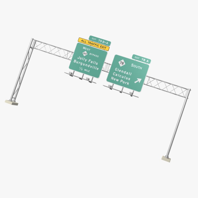 3D model overhead highway signs version - TurboSquid 1159776