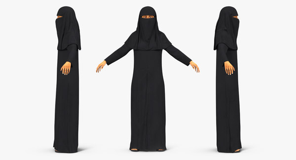 Arabian woman black abaya 3D model - TurboSquid 1159983