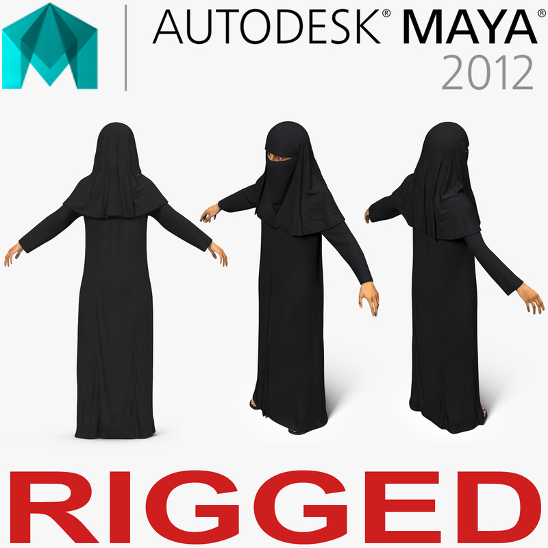 Arabian woman black abaya 3D model - TurboSquid 1159983