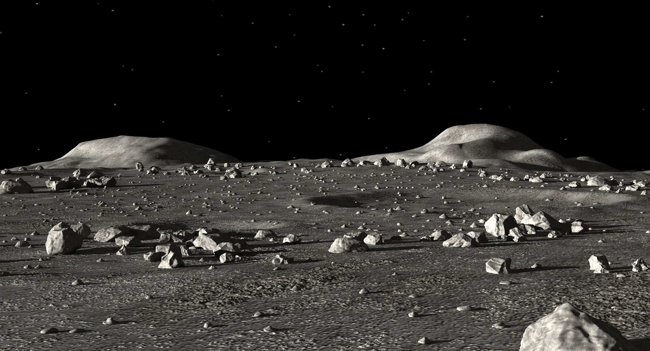 Moon surface rocks scene 3D - TurboSquid 1160035