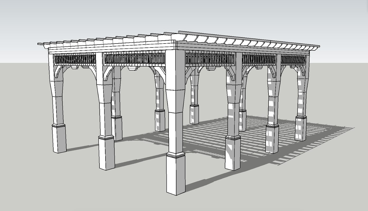 3D pergola model - TurboSquid 1160171