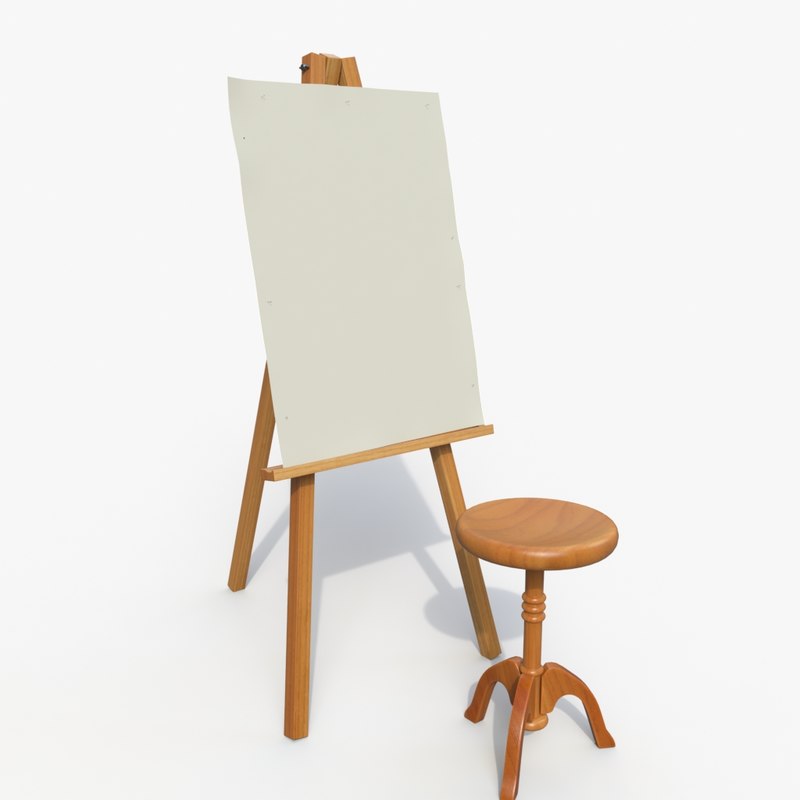 3D easel stool model - TurboSquid 1160410
