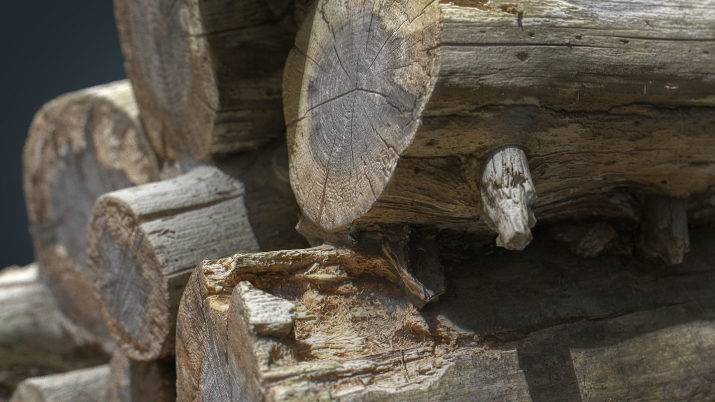 3D realistic wooden logs model - TurboSquid 1161245