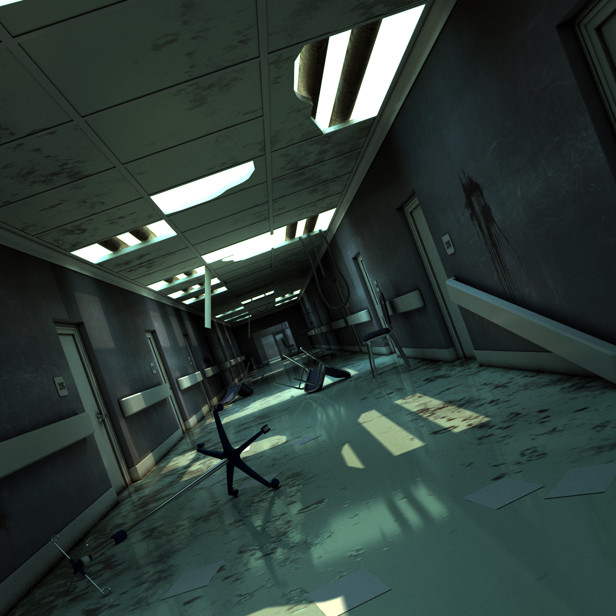 Damaged hallway 3D - TurboSquid 1161331