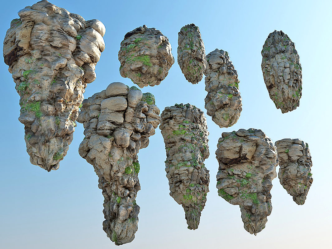 Levitating rocks pack 17 3D model - TurboSquid 1161354