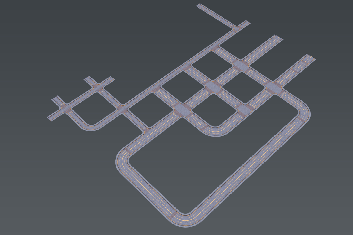 3D modular road set hd model - TurboSquid 1161669