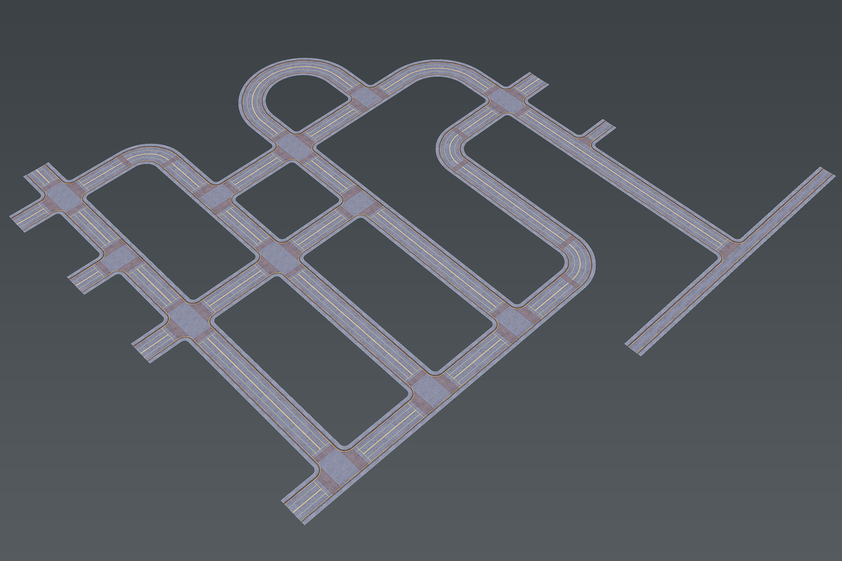 3D modular road set hd model - TurboSquid 1161669